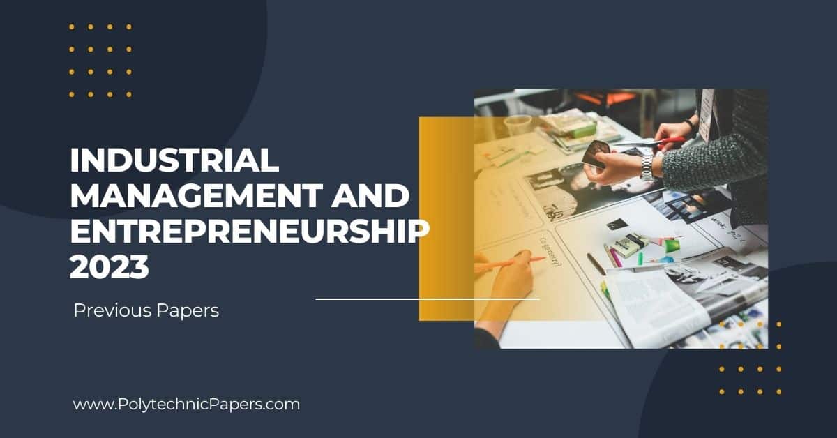 Download Industrial Management and Entrepreneurship 2023 previous years ...